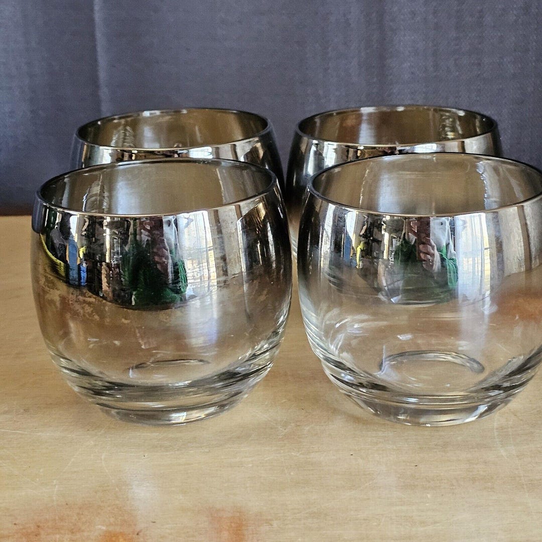 Queen's Lusterware Mercury Ombre Glasses Roly Poly Set of 4 - Etsy