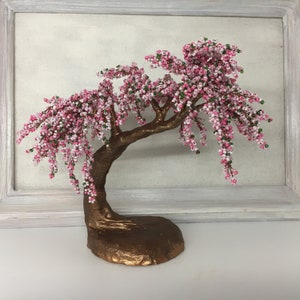 Cherry Blossom Pink Beaded Bonsai Tree Gardening Gift Sakura Tree ...