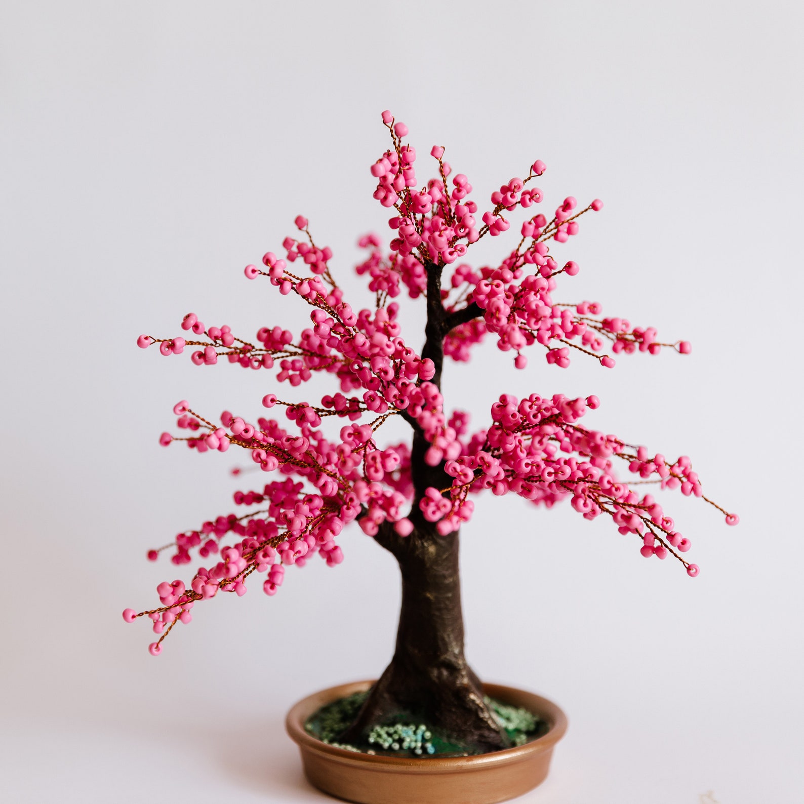 Wire Cherry Blossom Bonsai Tree Sculpture, Office Decor - Etsy