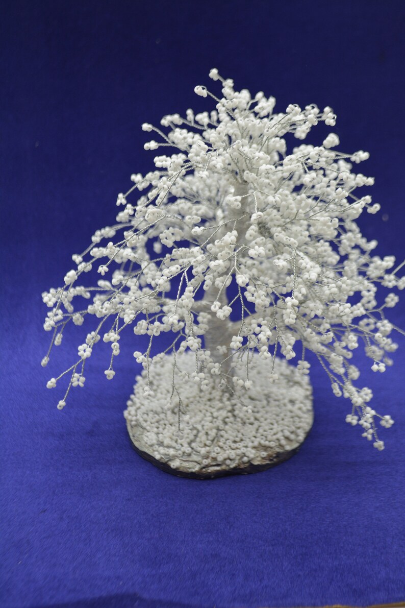 Snow White Wire Tree Sculpture Winter Bonsai Tree Housewarming - Etsy