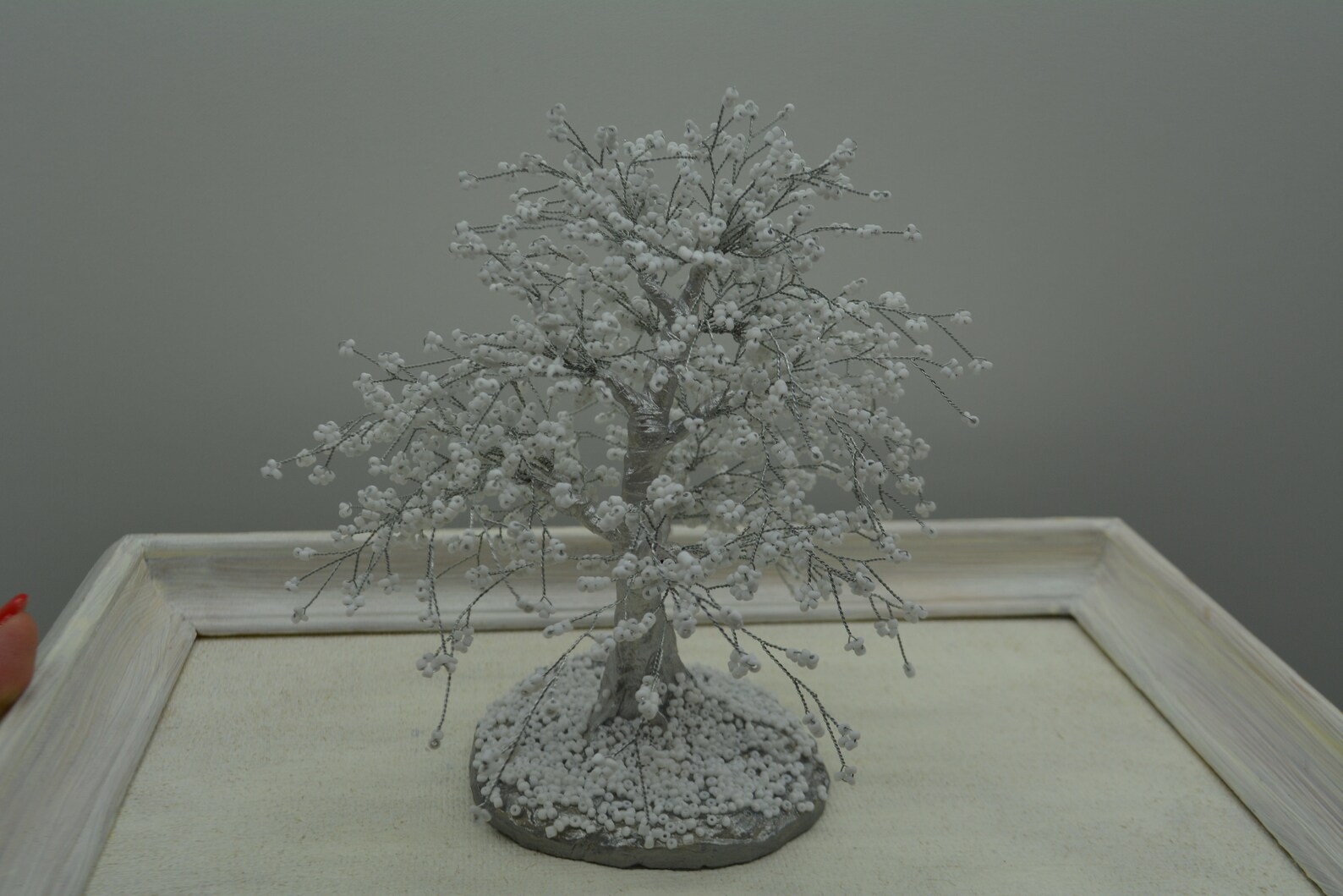 Snow White Wire Tree Sculpture Winter Bonsai Tree Housewarming Gifts ...