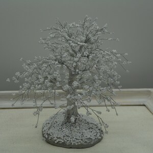 Snow White Wire Tree Sculpture Winter Bonsai Tree Housewarming Gifts ...