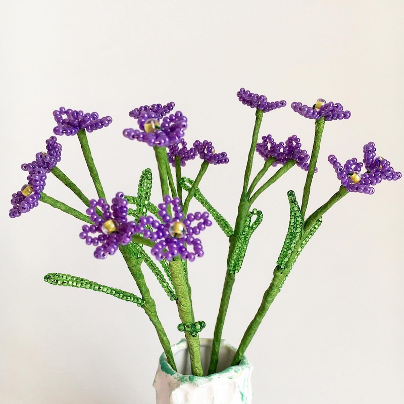 Purple Flower Beads - Etsy