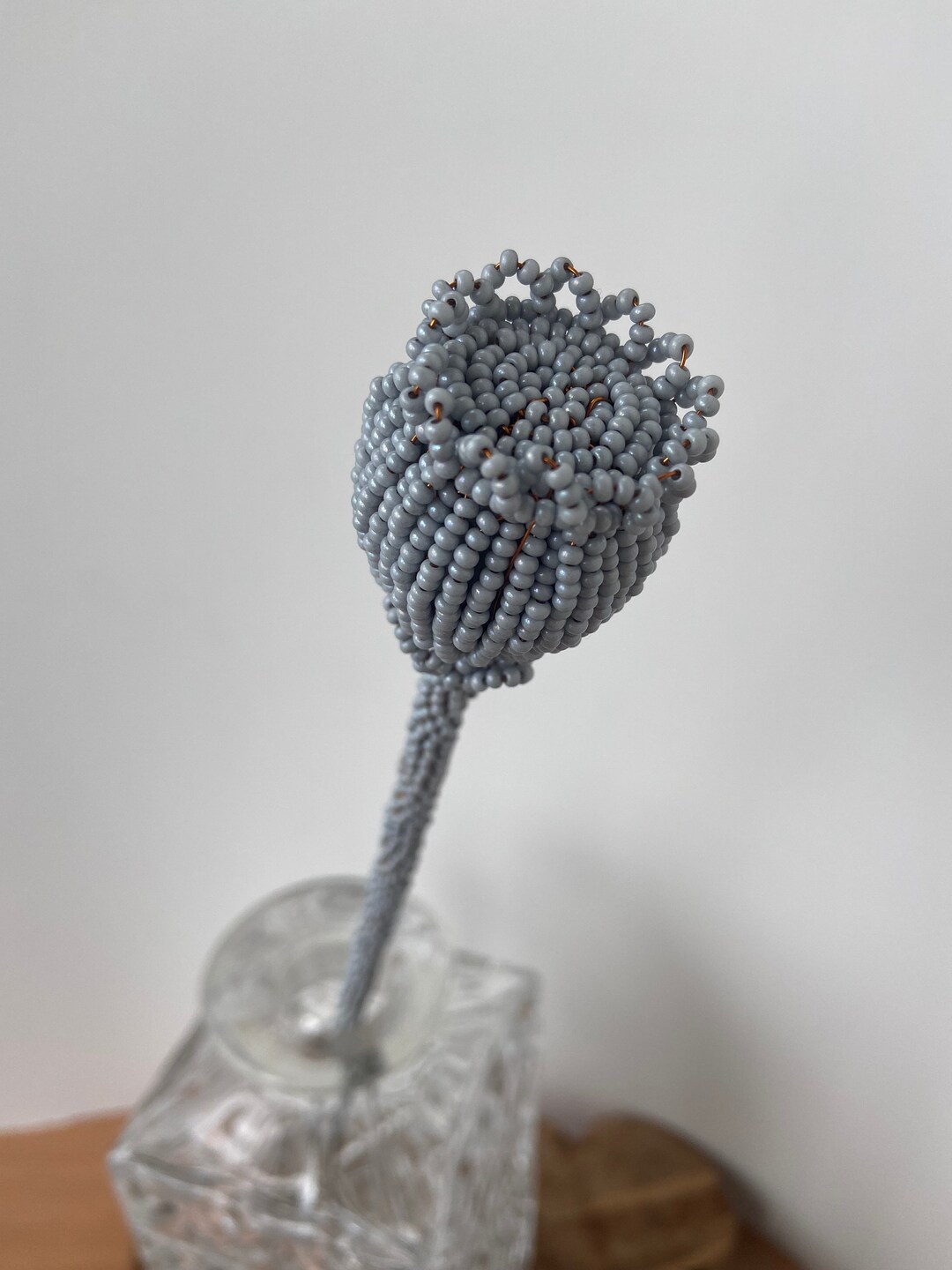 Gray Poppy Head French Beaded Flower Buds of Poppy - Etsy