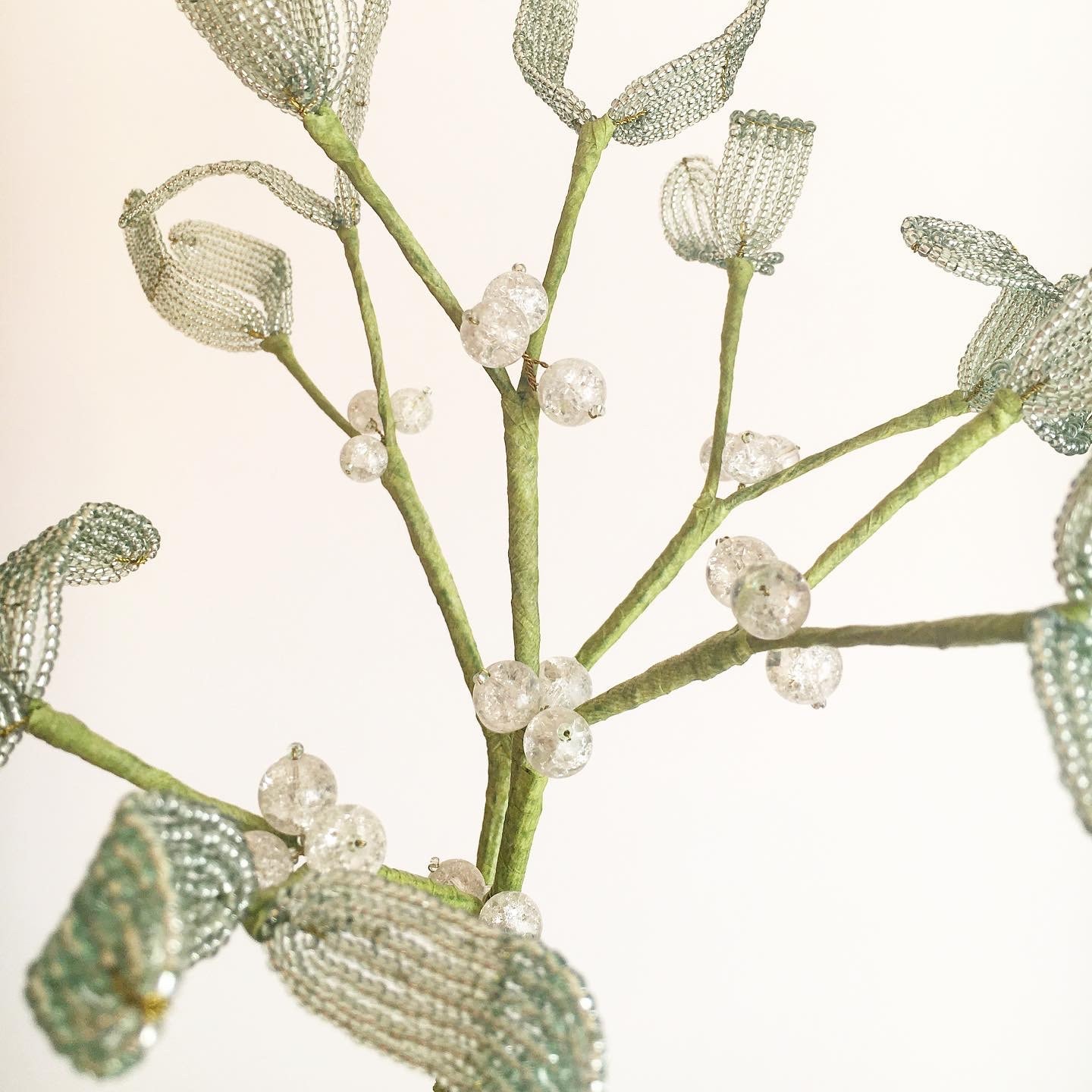 Mistletoe Branch Stem French Beaded Flower Mistletoe Decor | Etsy