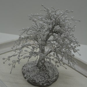 Snow White Wire Tree Sculpture Winter Bonsai Tree Housewarming Gifts ...