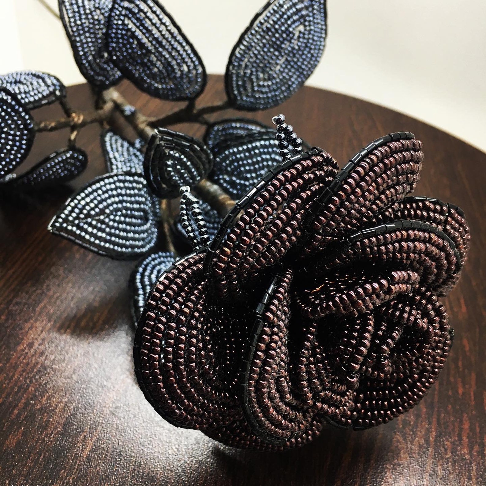 Handmade Rose Gift Dark Academia Decorations Faux Roses French Beaded ...