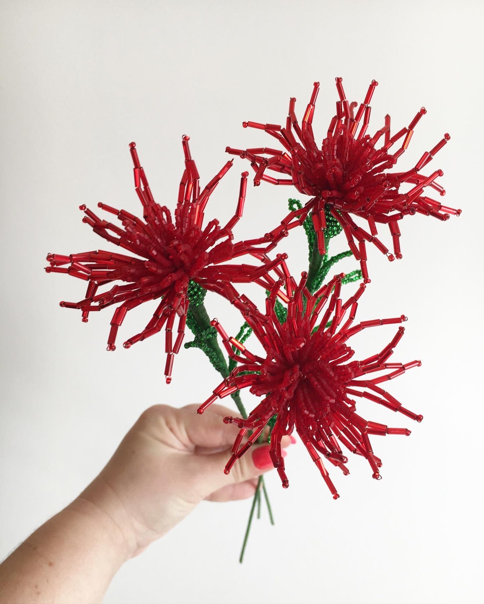 Red Cornflower Flower Vintage Style Handmade Flowers France - Etsy