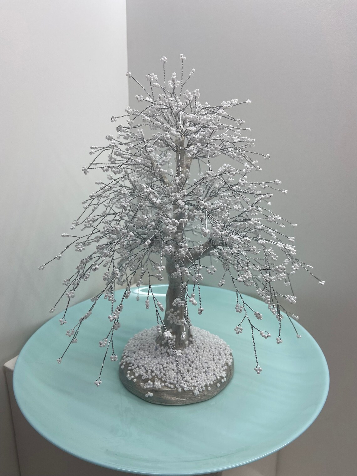 Snow White Wire Tree Sculpture Winter Bonsai Tree Housewarming | Etsy