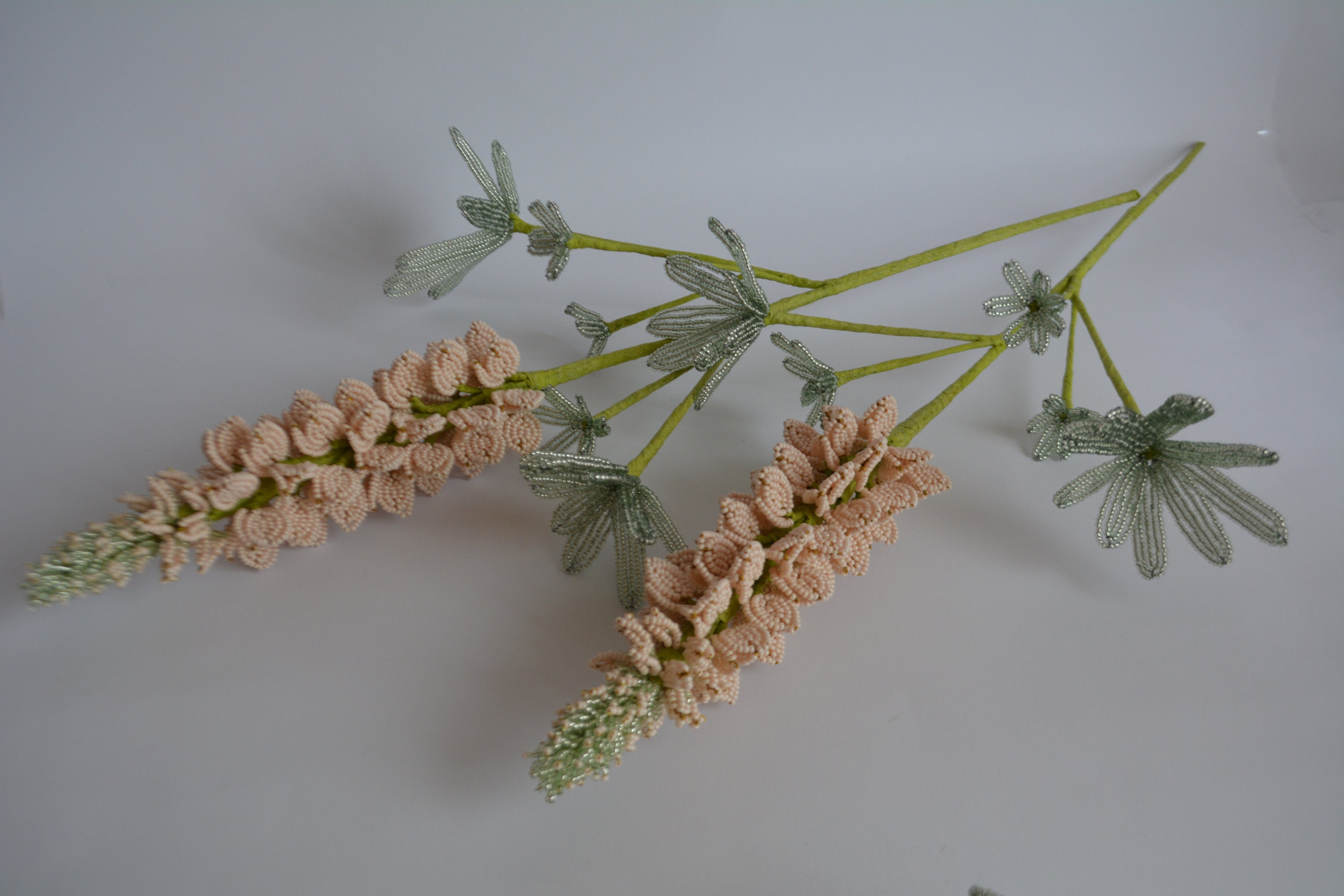 Lupin Flower Floral Centerpiece Beaded Flower Bouquet Regencycore Decor ...