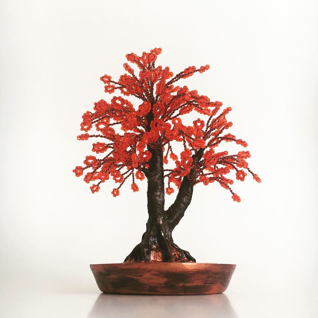 Bonsai Tree of Life Red Blossom Tree Gift for Parents Anniversary ...