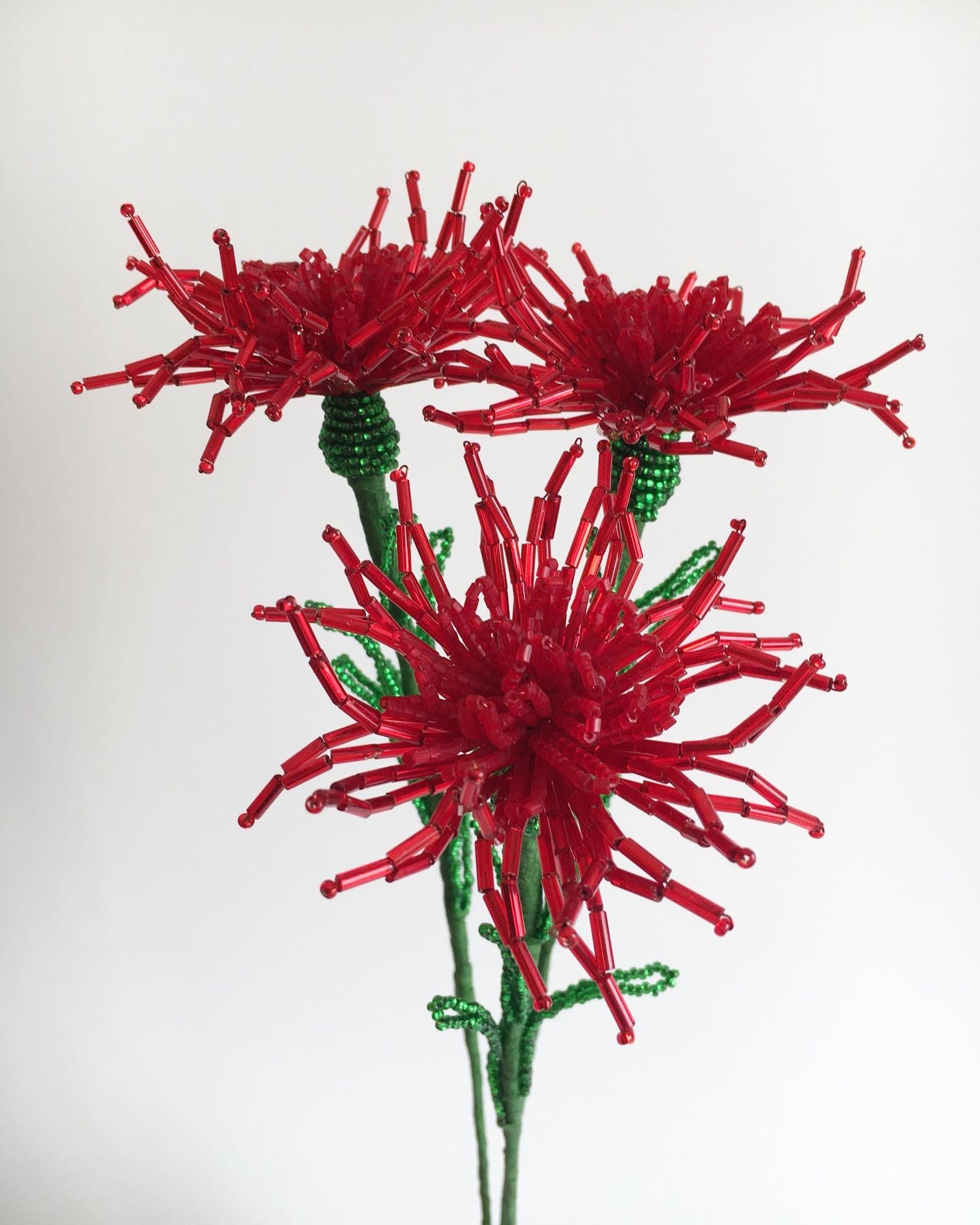 Red Cornflower Flower Vintage Style Handmade Flowers France - Etsy