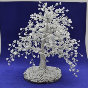 Snow White Wire Tree Sculpture Winter Bonsai Tree Housewarming Gifts ...