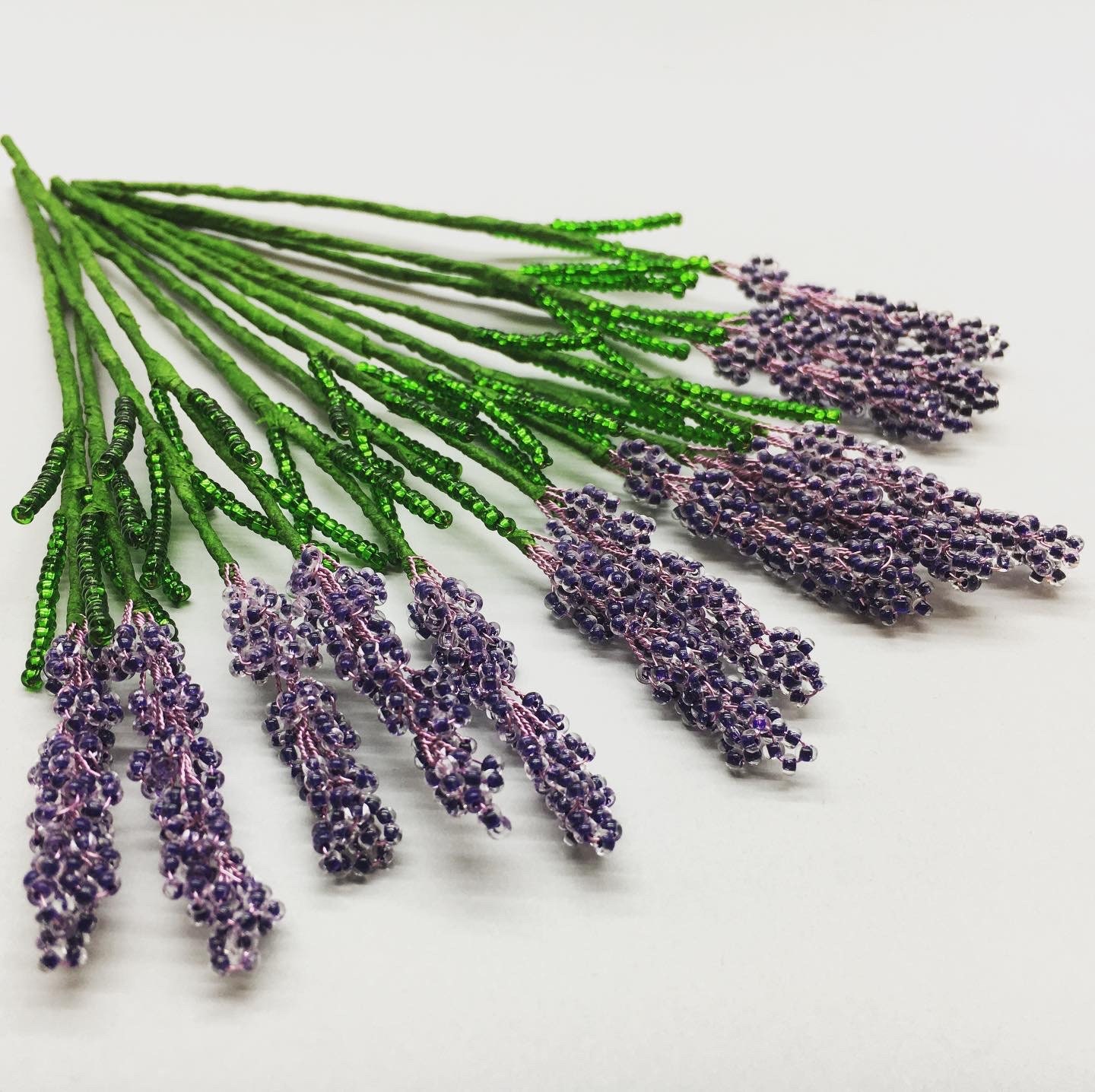 Fairycore decor Mini bouquet flowers Lavender beaded flower | Etsy