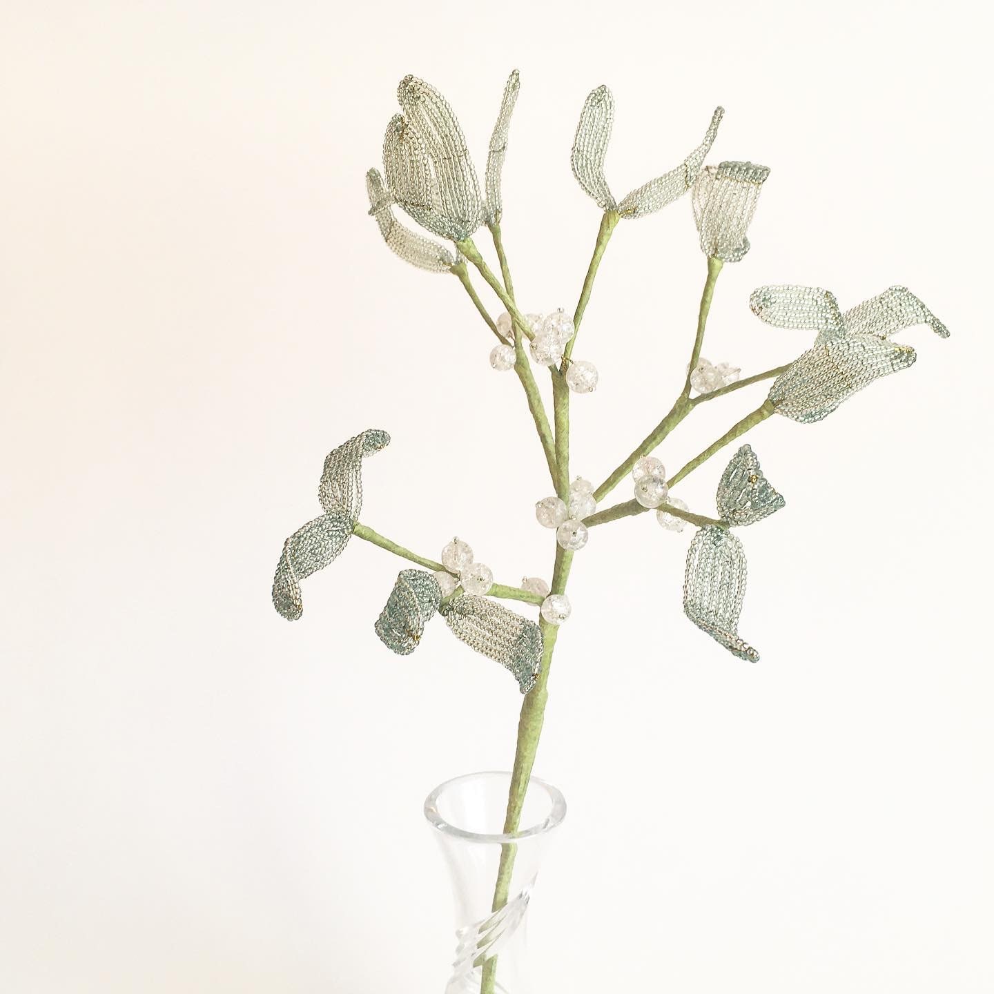 Mistletoe Branch Stem French Beaded Flower Mistletoe Decor | Etsy