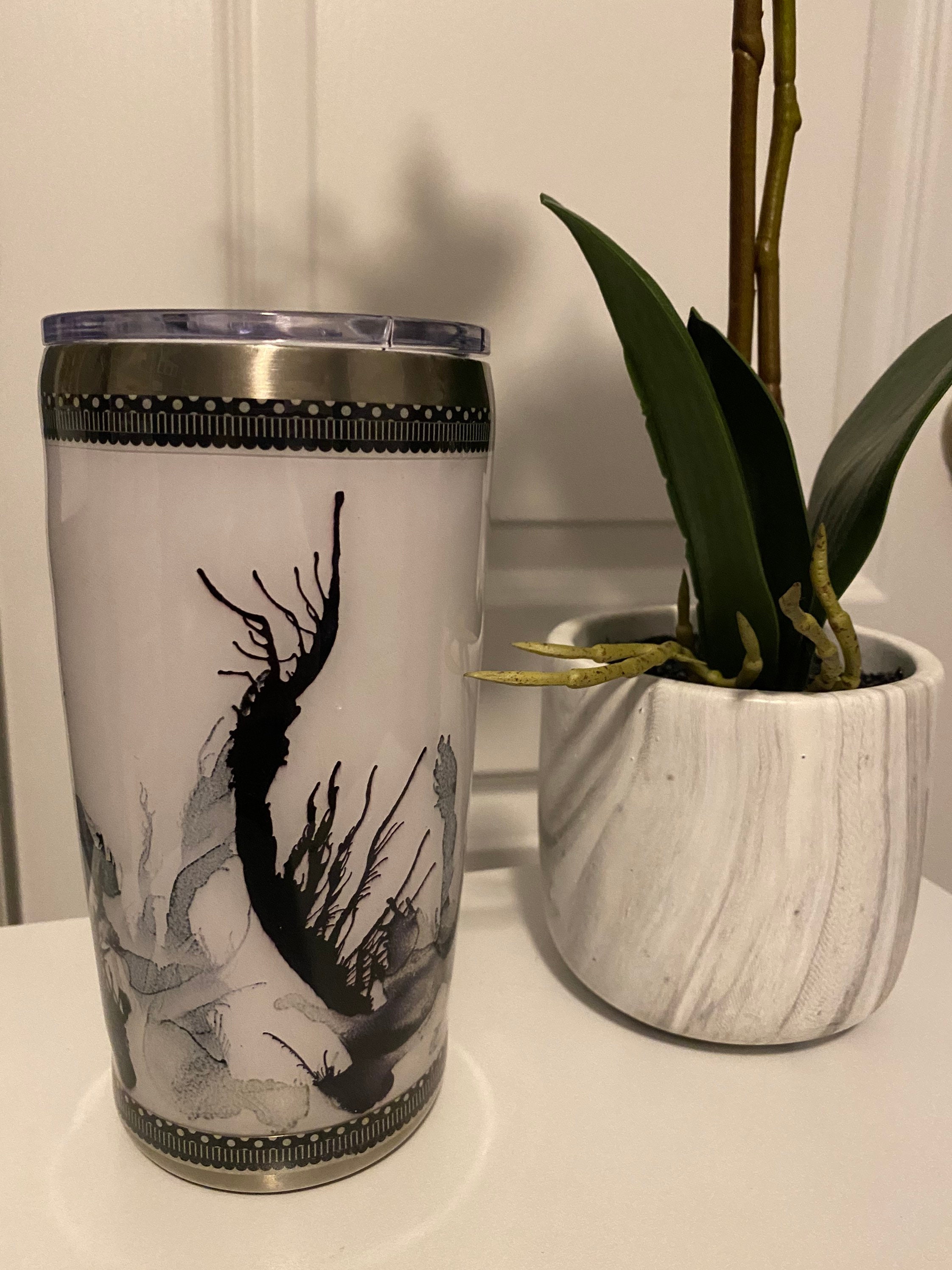 20oz Epoxy Resin Tumblers Stainless Steel Mugs With Lid Double Wall ...