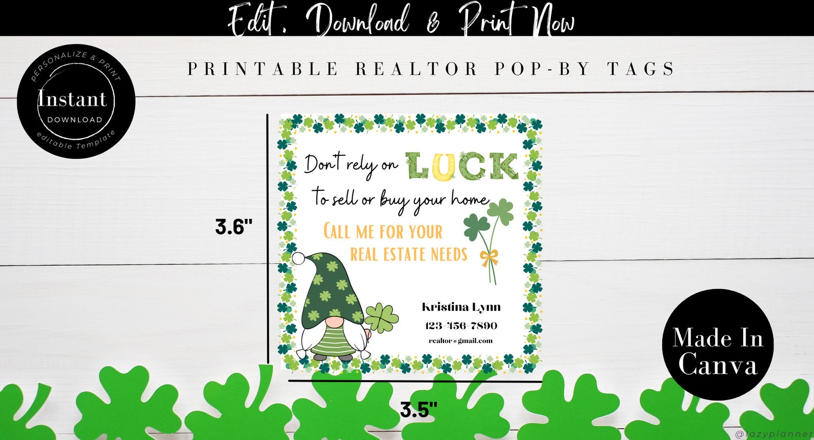 Editable St Patrick's Day Gift Tags. Printable St Patricks Day Tags ...