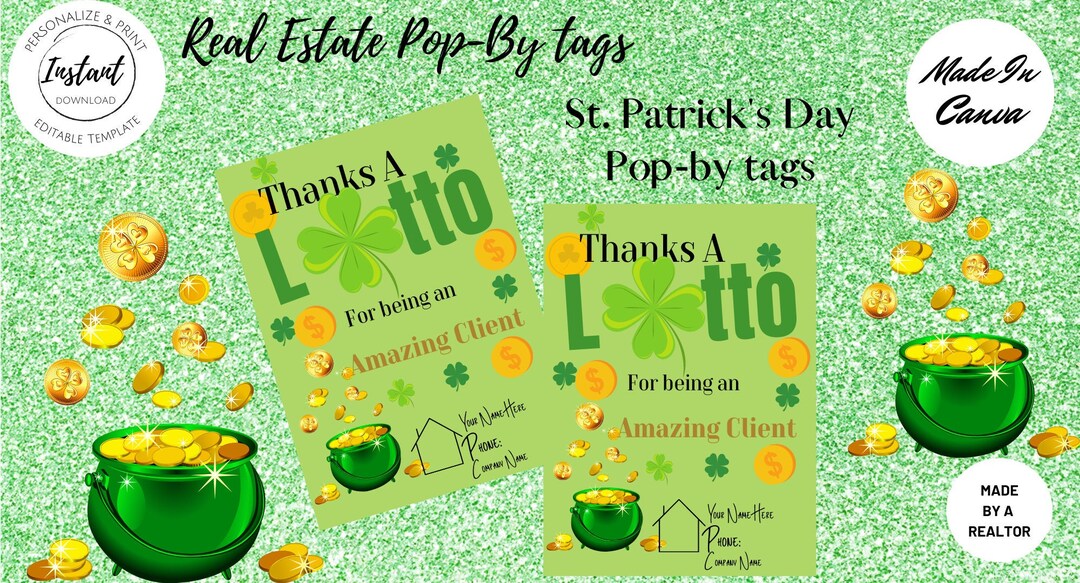 St. Patrick's Day Appreciation Pop by Tags, Thanks a Lotto for All You ...