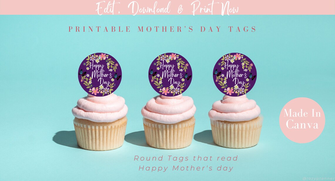 Printable Mothers Day Gift Tags Instant Download. Round | Etsy