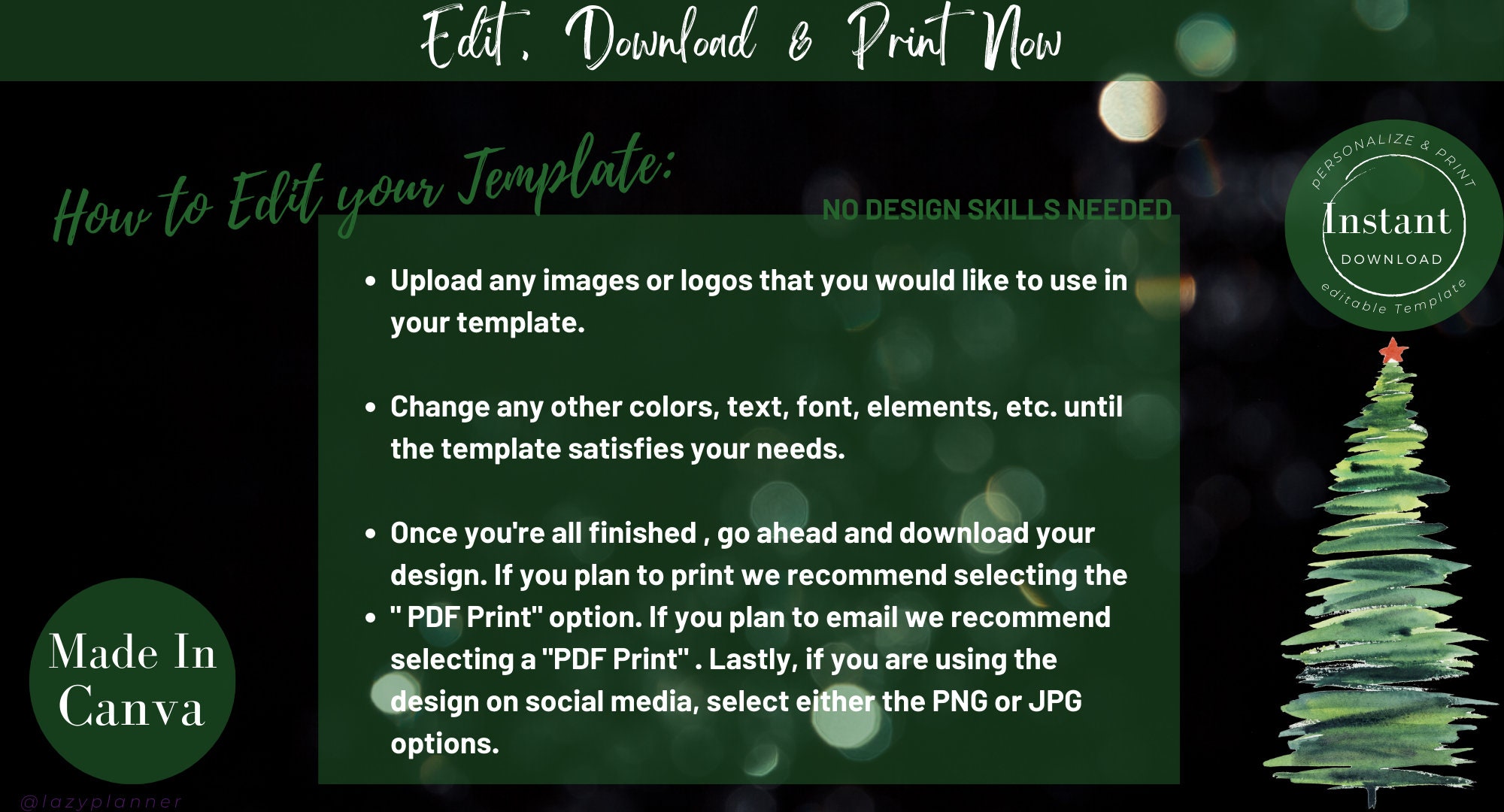 Editable Canva Christmas Card Template. Merry Christmas Editable ...