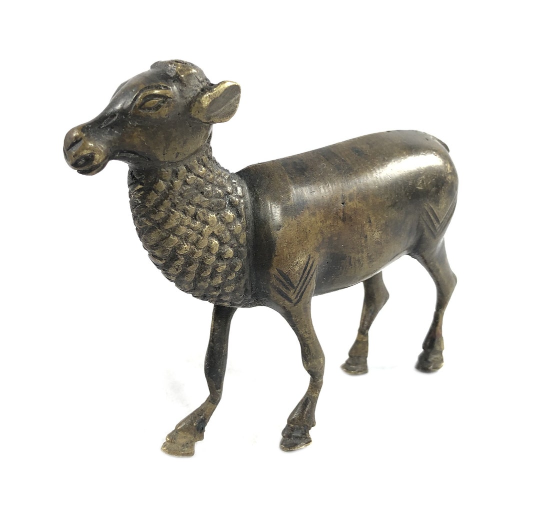 Indian Old Tribal Handcrafted Brass Reindeer Figure Showpiece Table ...