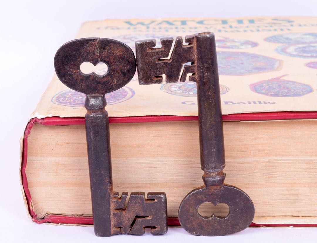 Rare Old Beautiful Iron Skeleton Key - Pair of Unique Collectible Key ...