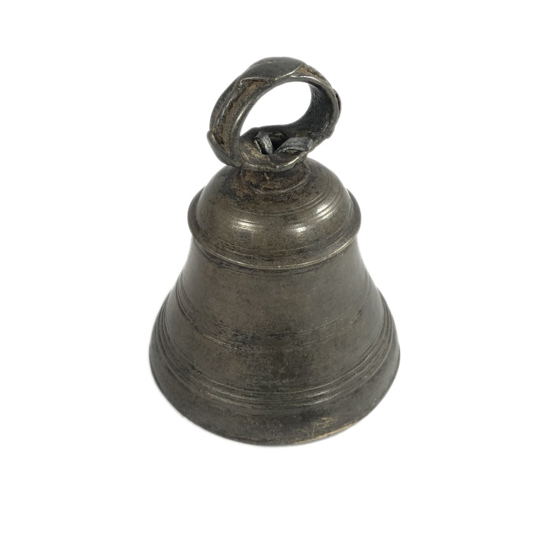 Vintage Solid Brass Temple Prayer Bell – Collectible Metal Bell ...