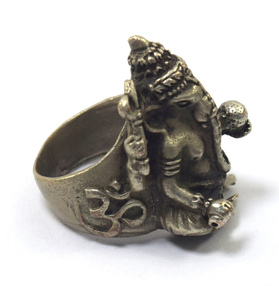 GANESHA Silver Rings Good Luck Rings Symbol, Yoga Silver Ring Solid ...