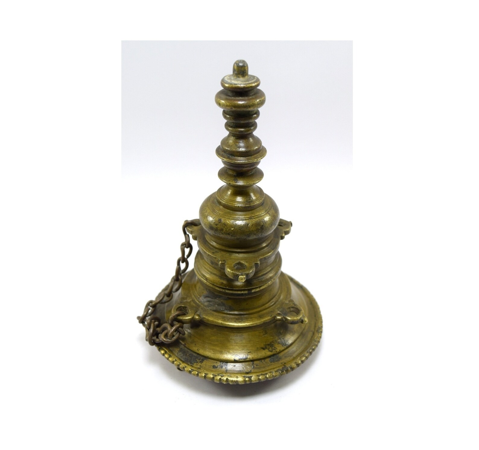Ink Pot 18c Rare Vintage Indian Brass Inkpot Temple Pagoda Shape Ink ...