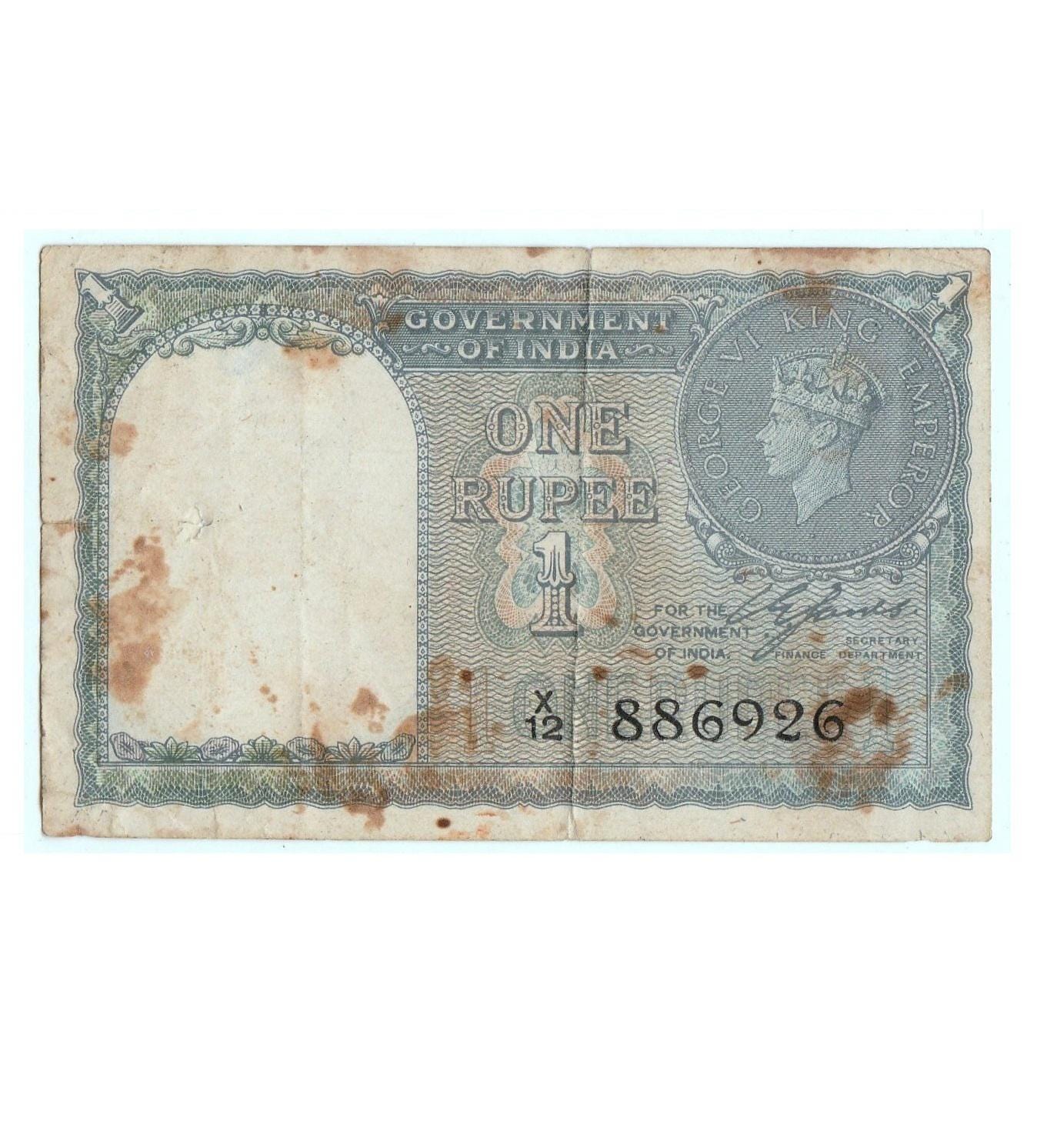 One rupee note Etsy