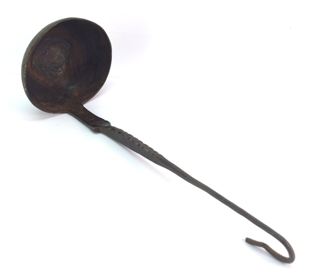 Traditional Ladle Large Spoon Kitchen Utensil Collectible Iron Kitchen ...
