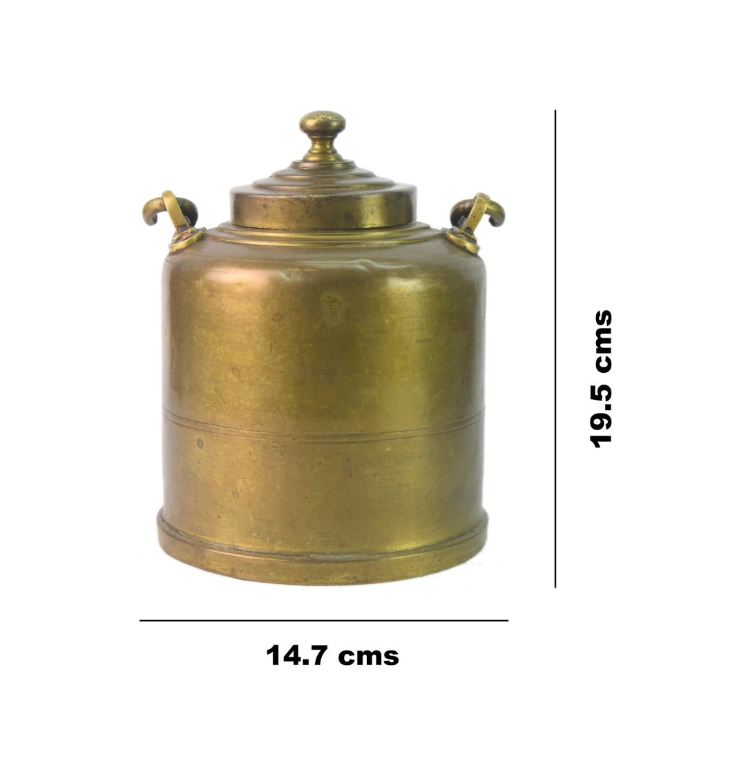 Indian Traditional Old Brass Kitchenware Oil / Ghee / Milk Container ...