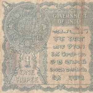 Rare 1 Rs British India Banknote George VI Was Depicted 1st | Etsy
