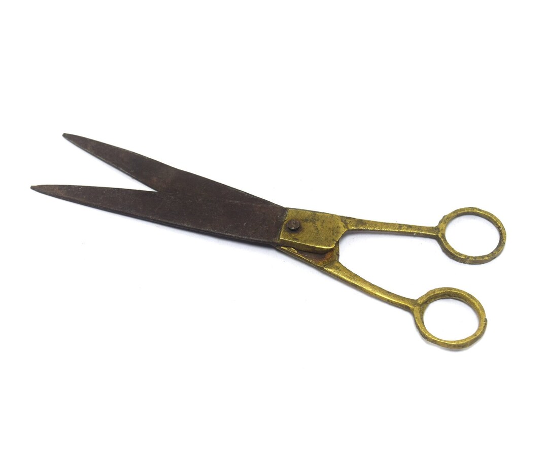Vintage Indian Tailor Utility Scissors - Brass Handle Scissor Nice ...