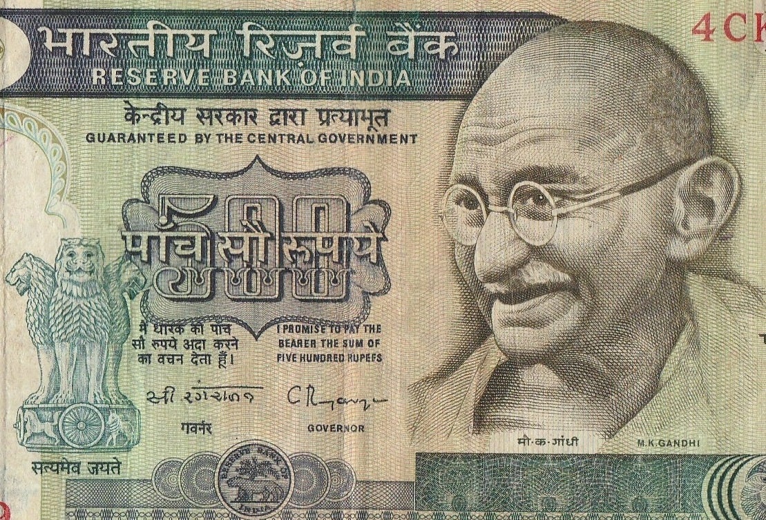 Old 1992 Collectible 500 Rs Indian Old Banknote Gandhi - Etsy