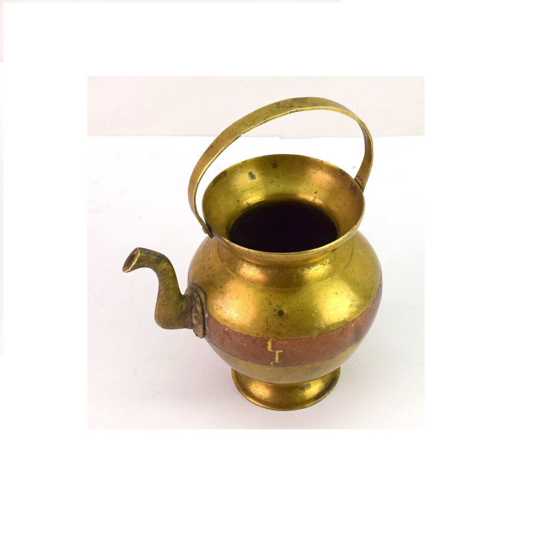 Vintage Decor Brass Copper Kamandal Holy Water Pot With Spout Old ...