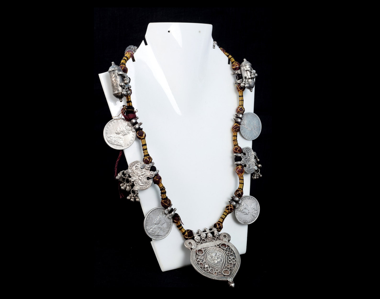 Rare Ethnic Antique Indian Amulets Coins Necklace Silver - Etsy