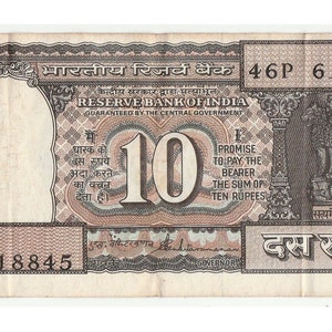 Old 10 Rs Black Note Reserve Bank of India Issue Unique | Etsy