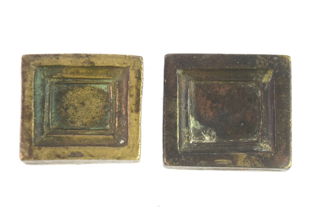Pair of Bronze Indian Traditional Amulet Design Jewelry Making Stamp ...