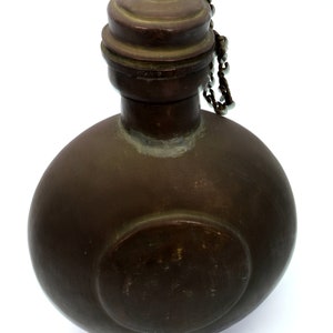 Old Brass Flask With Original Cap 19c Antique Old Decorative Water Pot ...