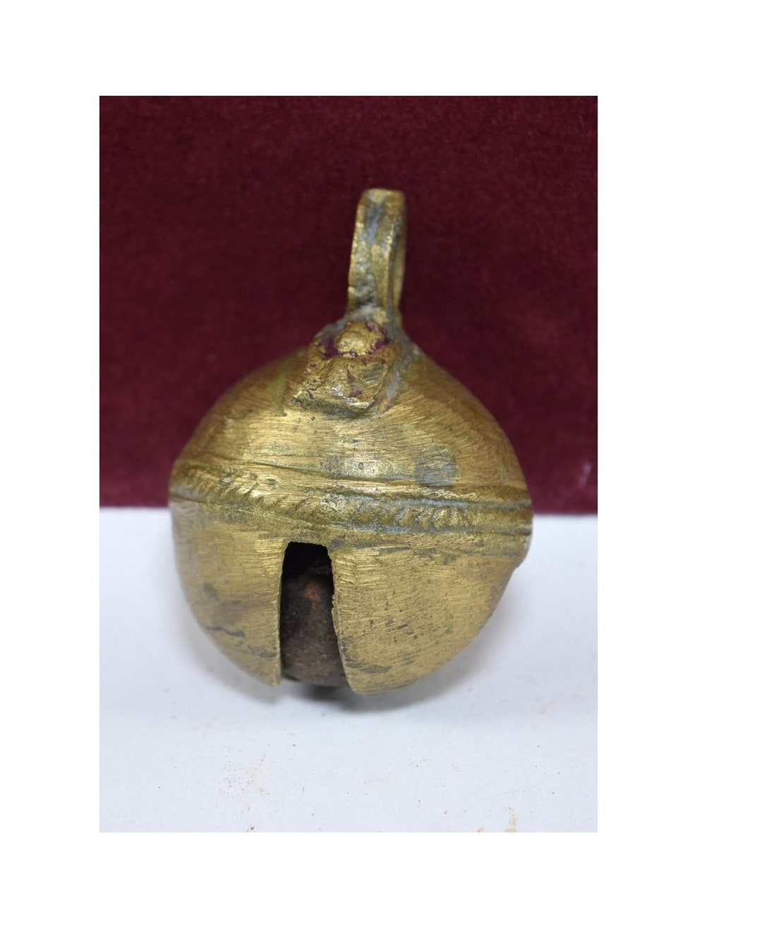 Vintage Hand Crafted Sleigh Bell Iron Clapper-home Décor Bronze Bell ...