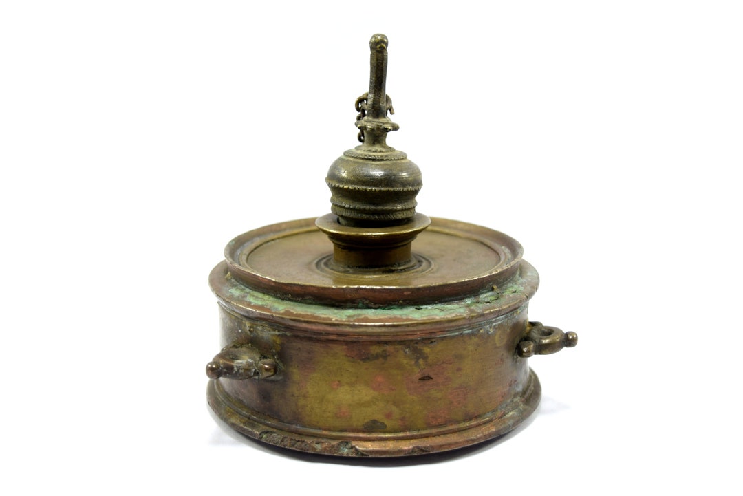 Antique Heavy Brass Big Size Inkwell Handcrafted Collectible Inkpot ...