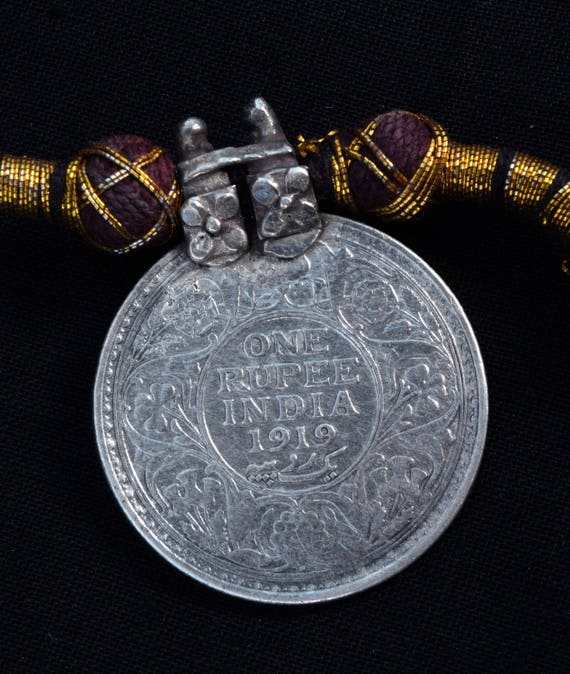 Rare Ethnic Antique Indian Amulets - Coins Necklace S… - Gem