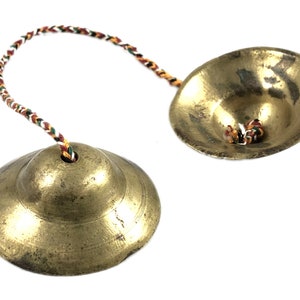 Indian Hand Operated Religious Bronze Manjeera - Hindu Ritual Ceremony ...