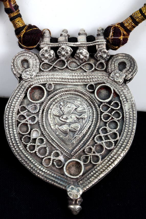 Rare Ethnic Antique Indian Amulets - Coins Necklace S… - Gem