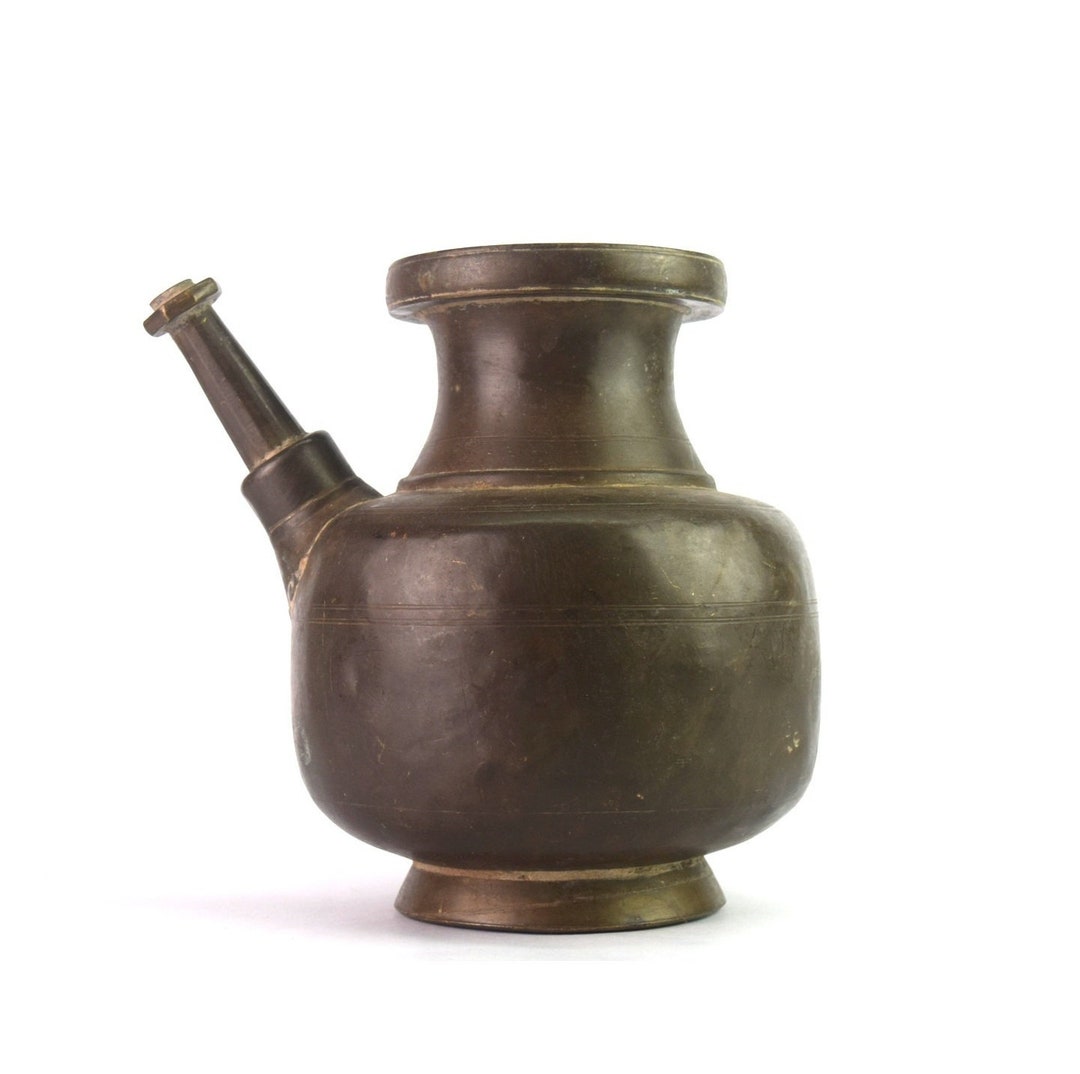 Old Indian Solid Brass Beautiful Hand Crafted Tribal Pot Vintage Brass ...