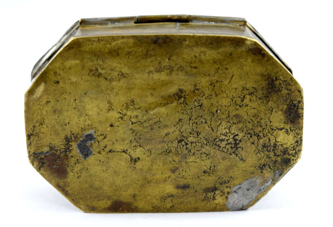 Indian Antique Beautiful Old Octagonal Shape Brass Trinket Box | Etsy