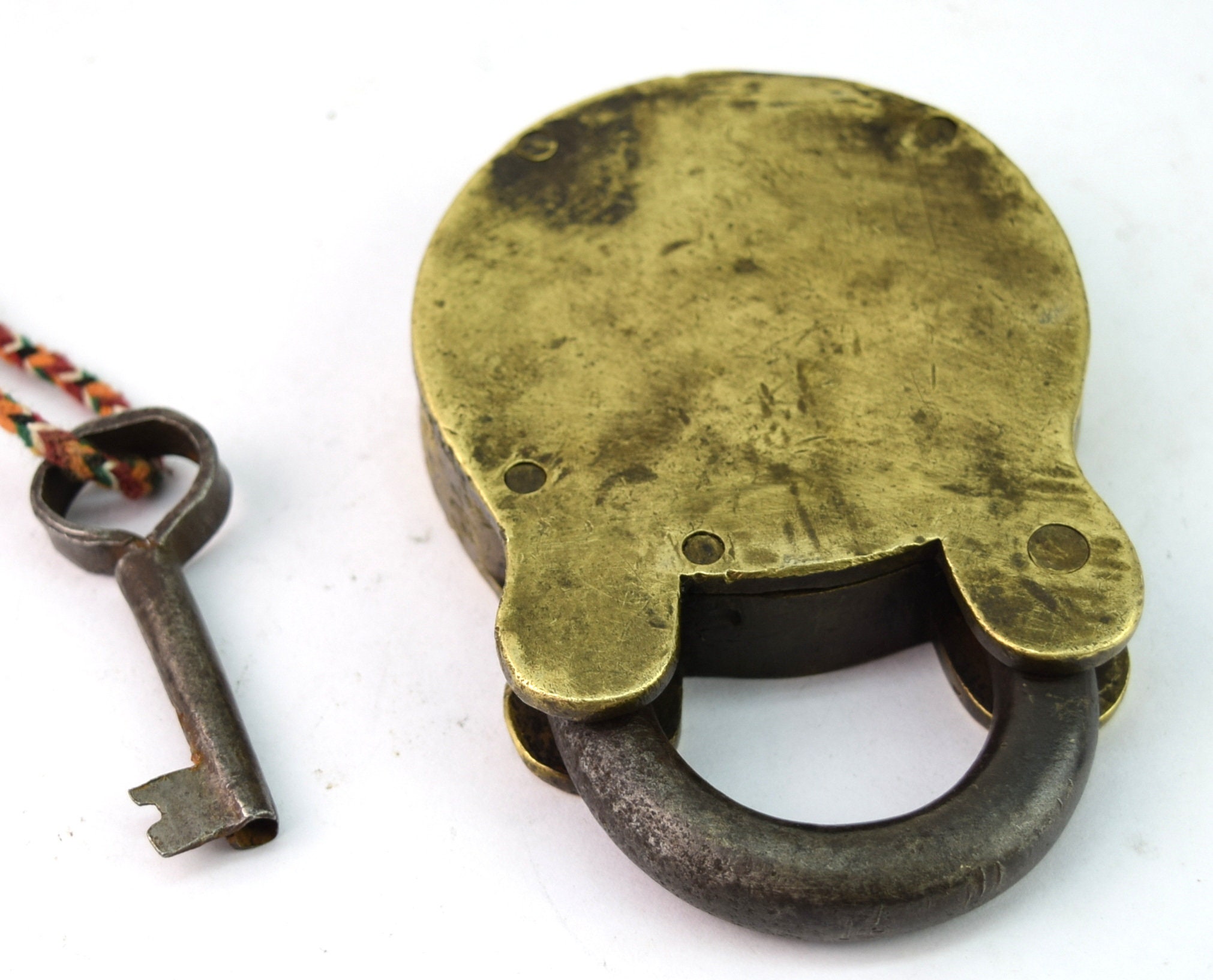 Rare Handmade Indian Brass Double Lever Padlock Vintage | Etsy