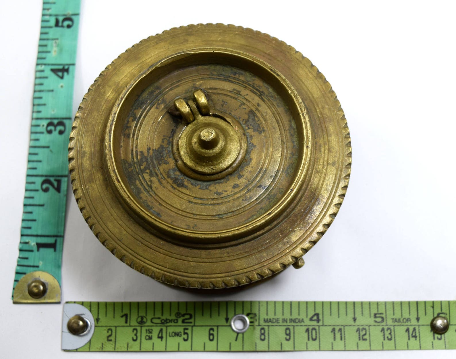 Vintage Indian Brass Inkwell Rich Patina Unique Collectible | Etsy