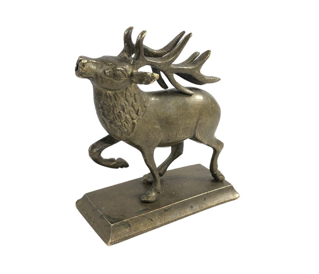 Indian Old Tribal Handcrafted Brass Reindeer Figure - Showpiece Table ...